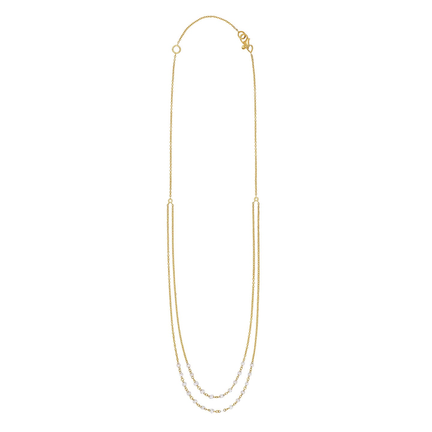 Cien White Diamond Double Strand Chain | Sethi Couture