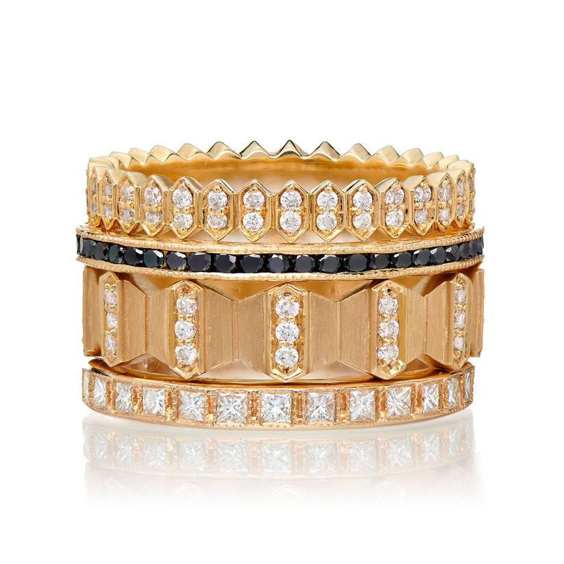 18K Yellow Gold No. 62 Curated Ring Stack | Sethi Couture