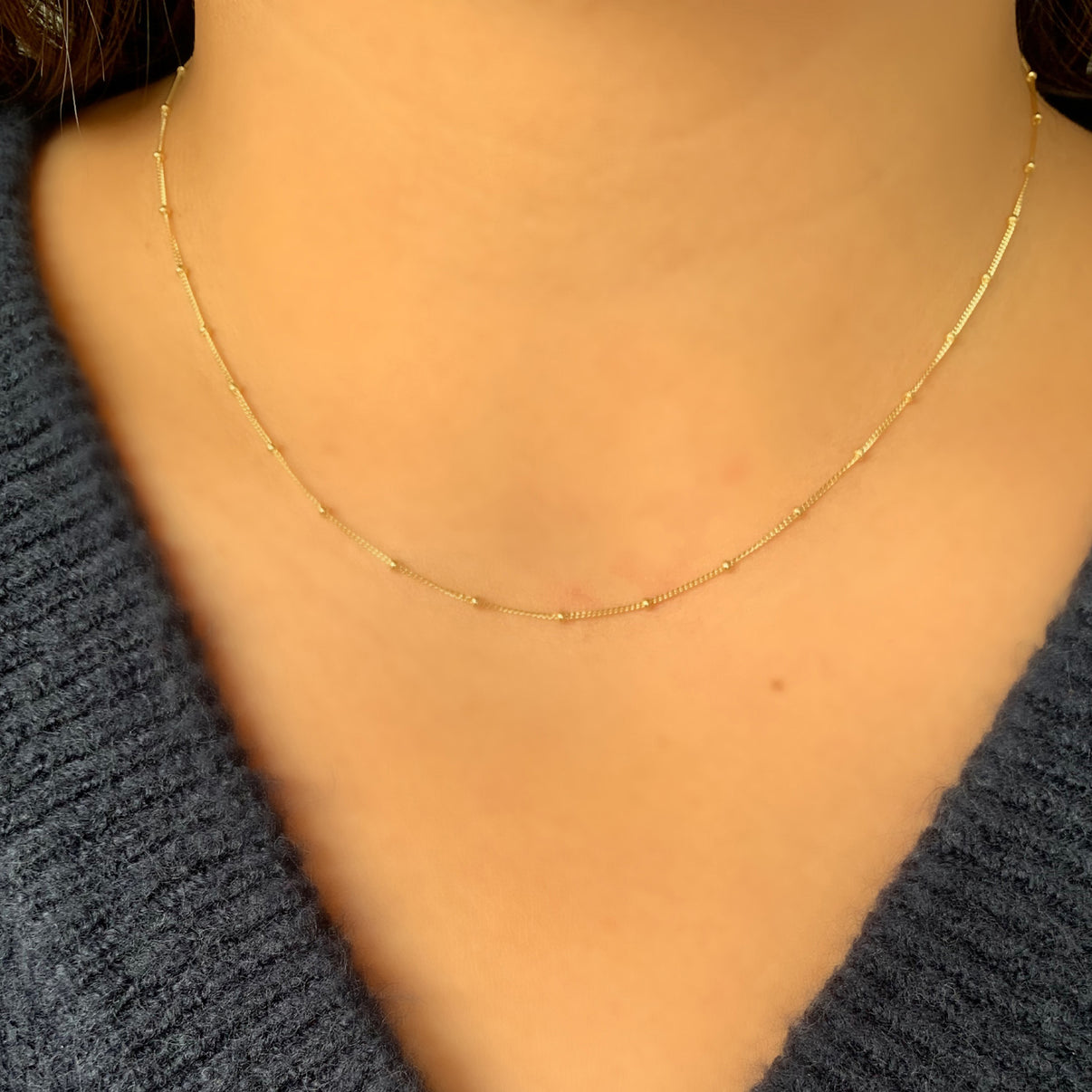 18K Gold Bead Chain | Sethi Couture