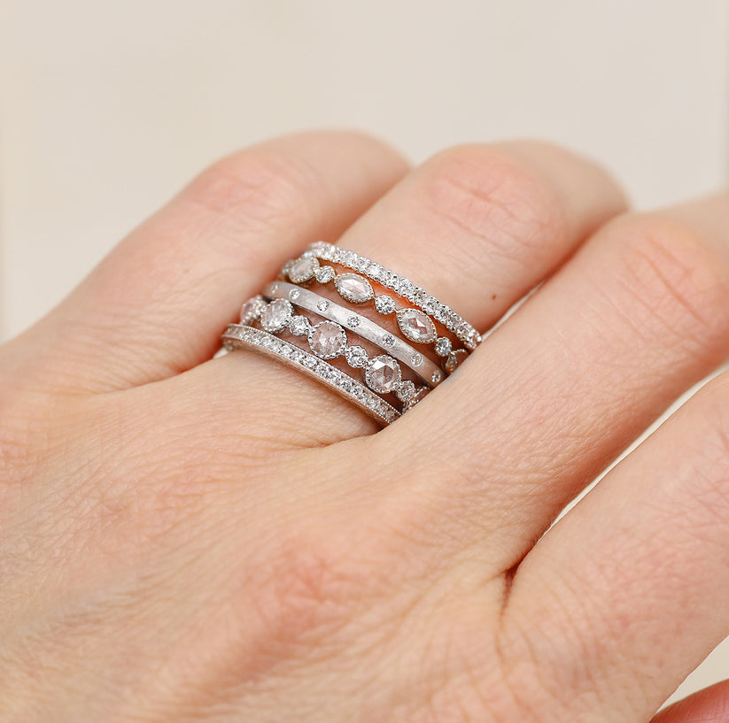 18K White Gold No. 28 Curated Ring Stack | Sethi Couture
